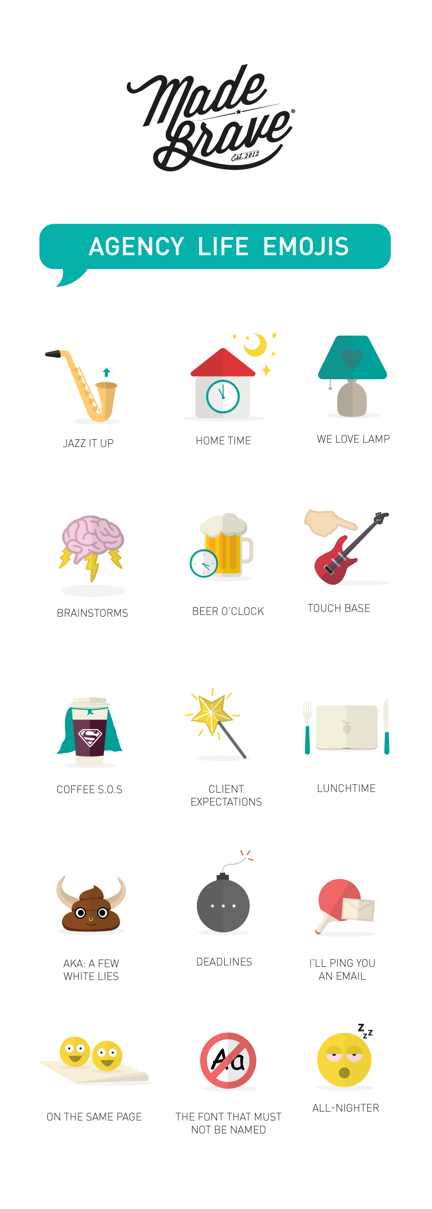 Agency Life Emojis - An Infographic by MadeBrave®